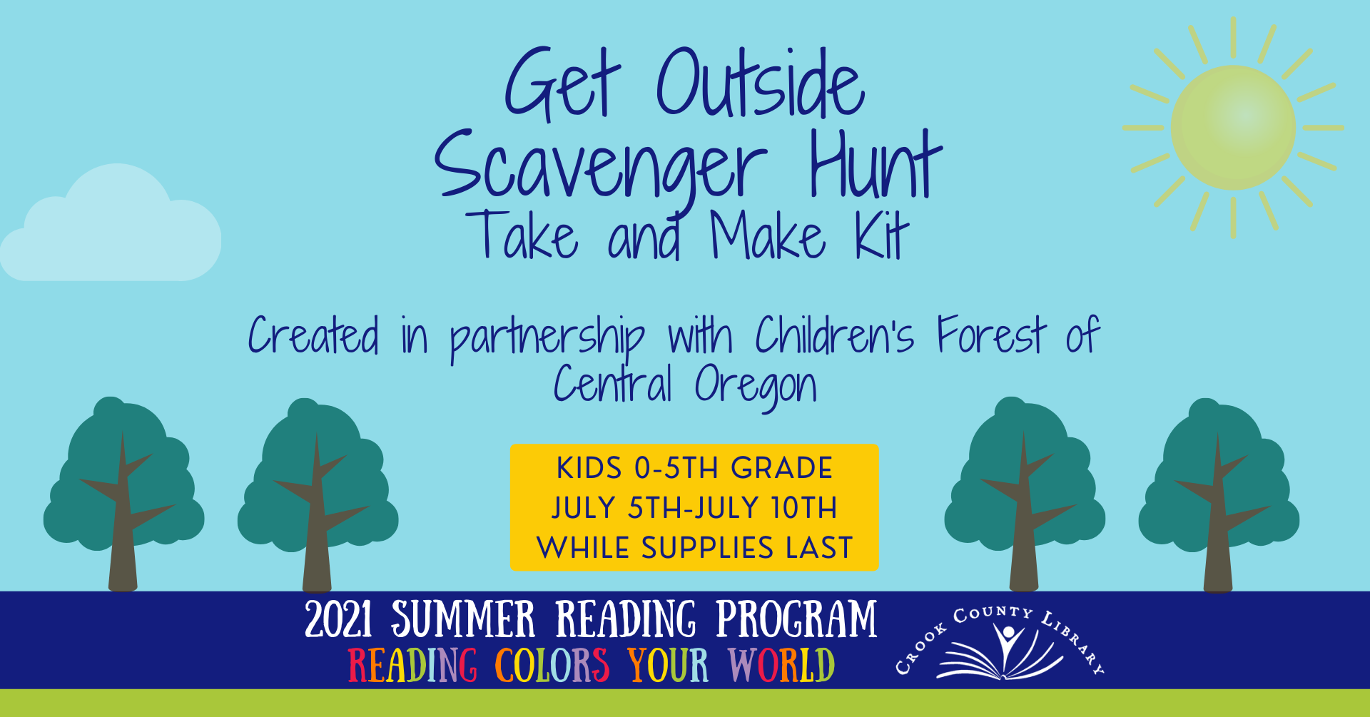 2021 Kids Summer Reading Program: Get Outside Scavenger Hunt Make and ...