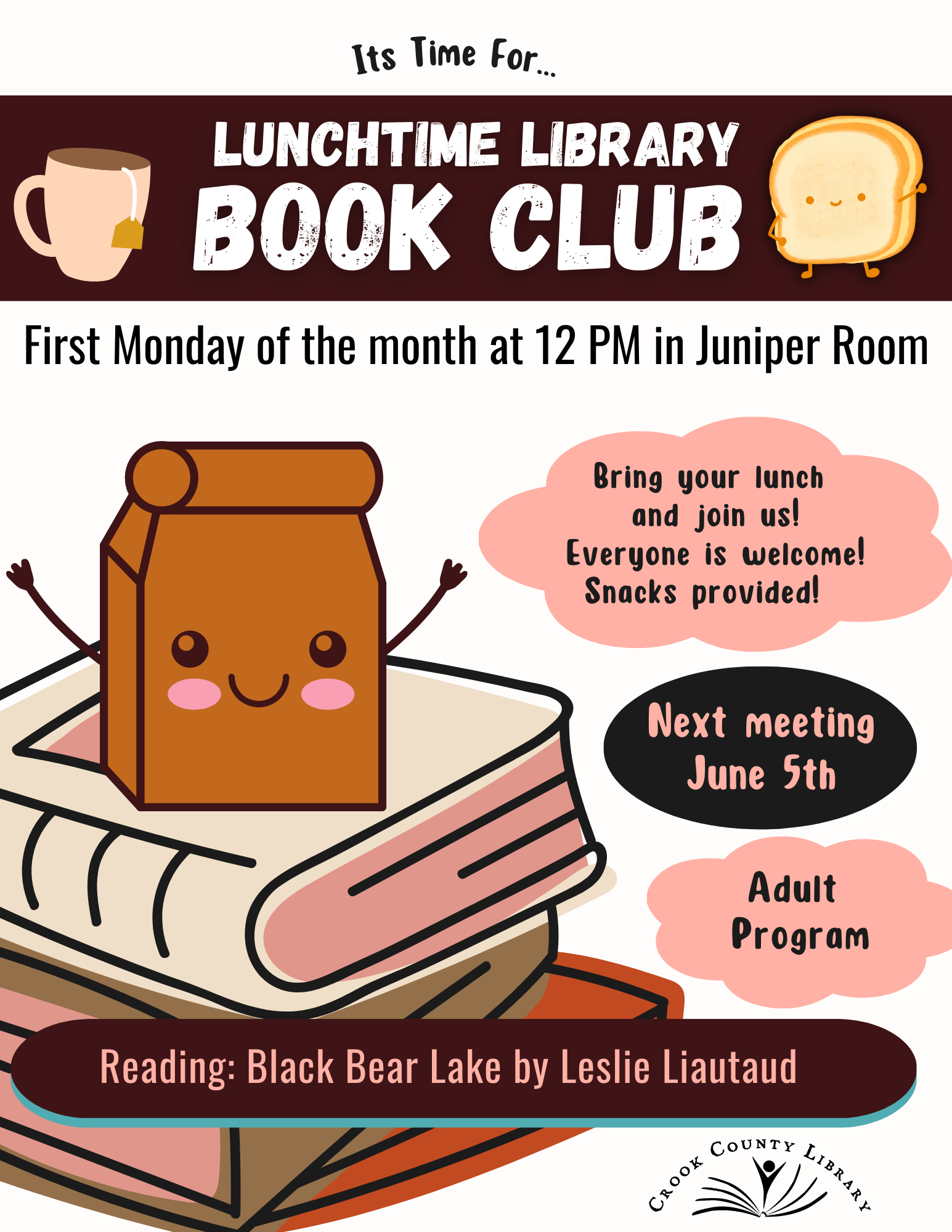Adult: Lunchtime Library Book Club | Crook County Oregon