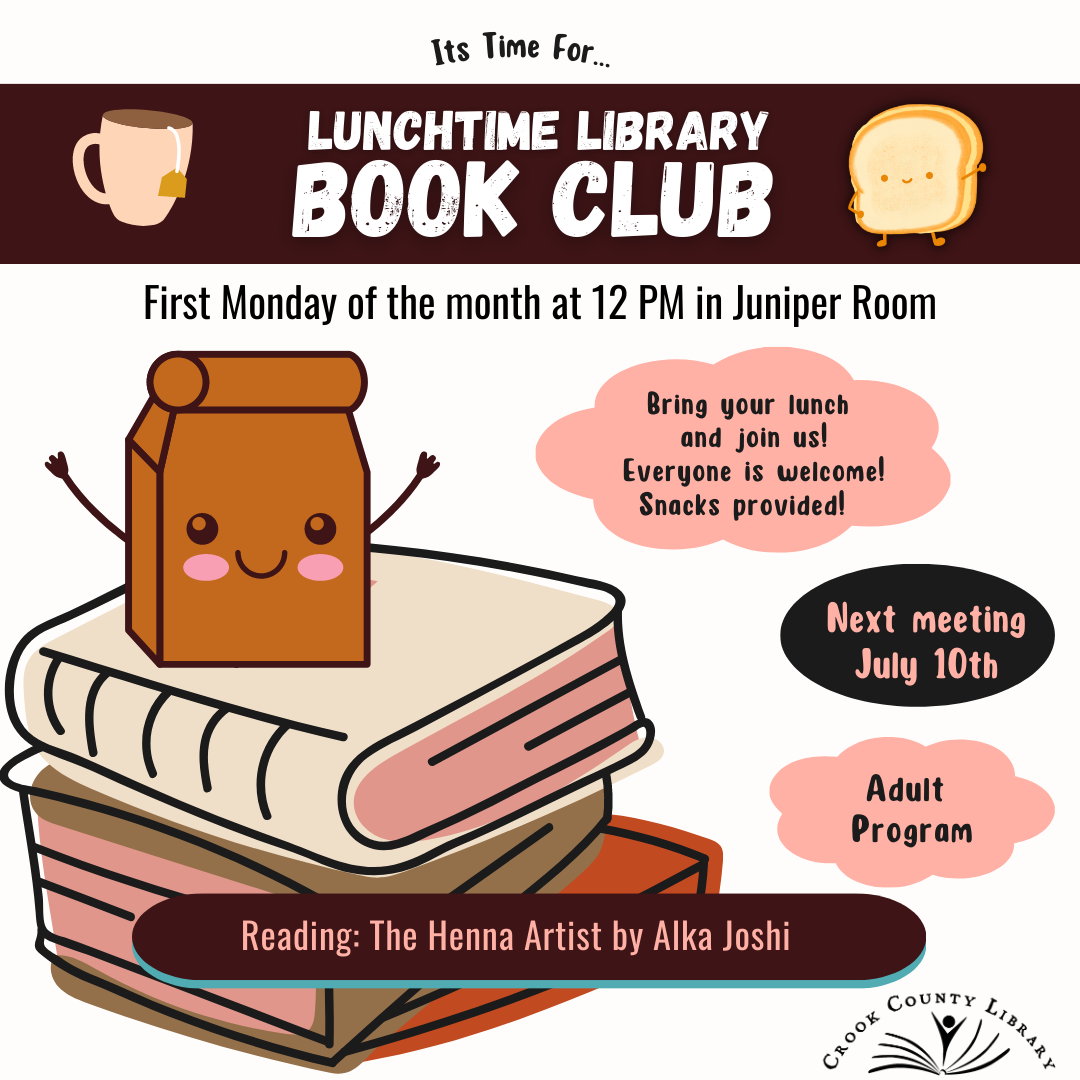 Adult Program: Lunchtime Library Book Club | Crook County Oregon