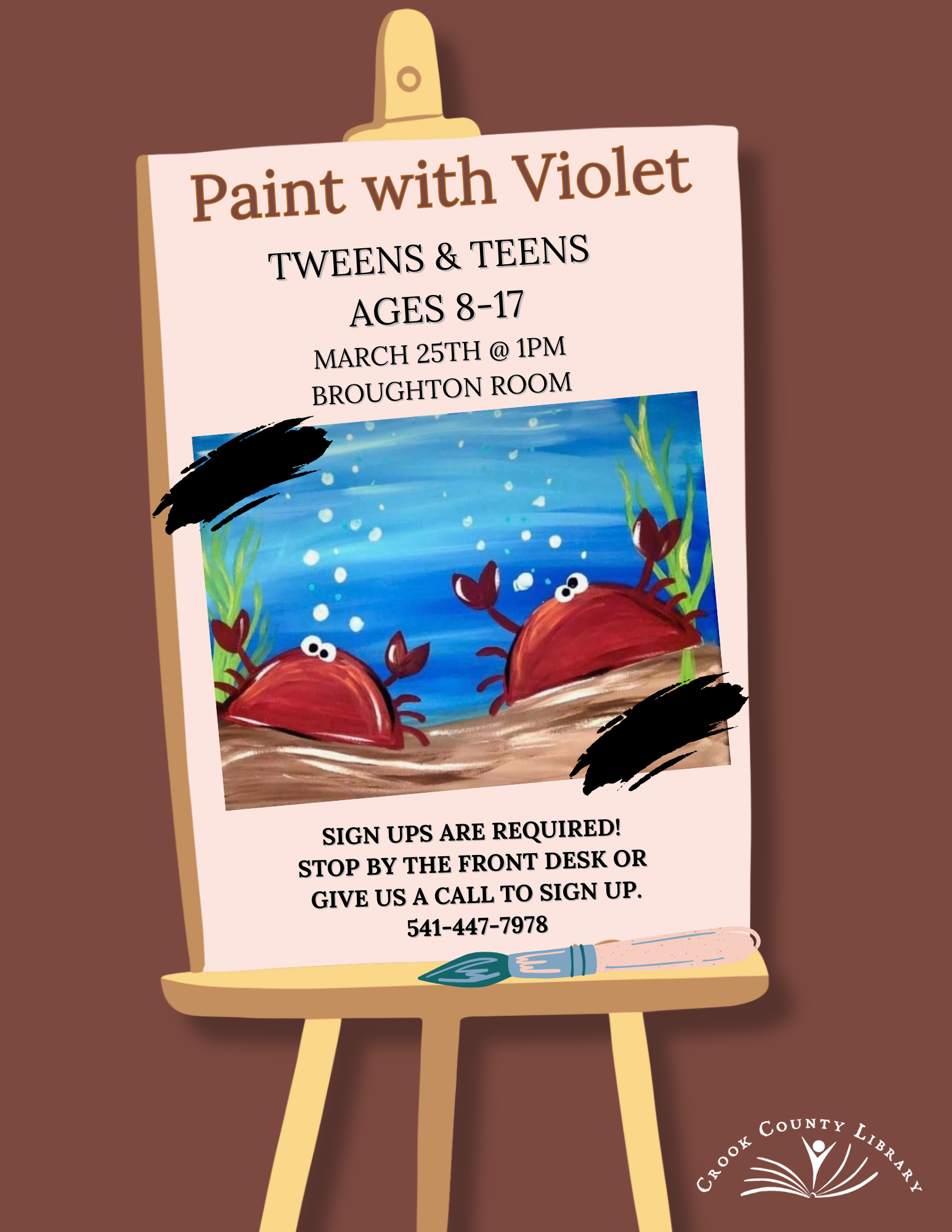Tween/Teen Program - Paint with Violet | Crook County Oregon