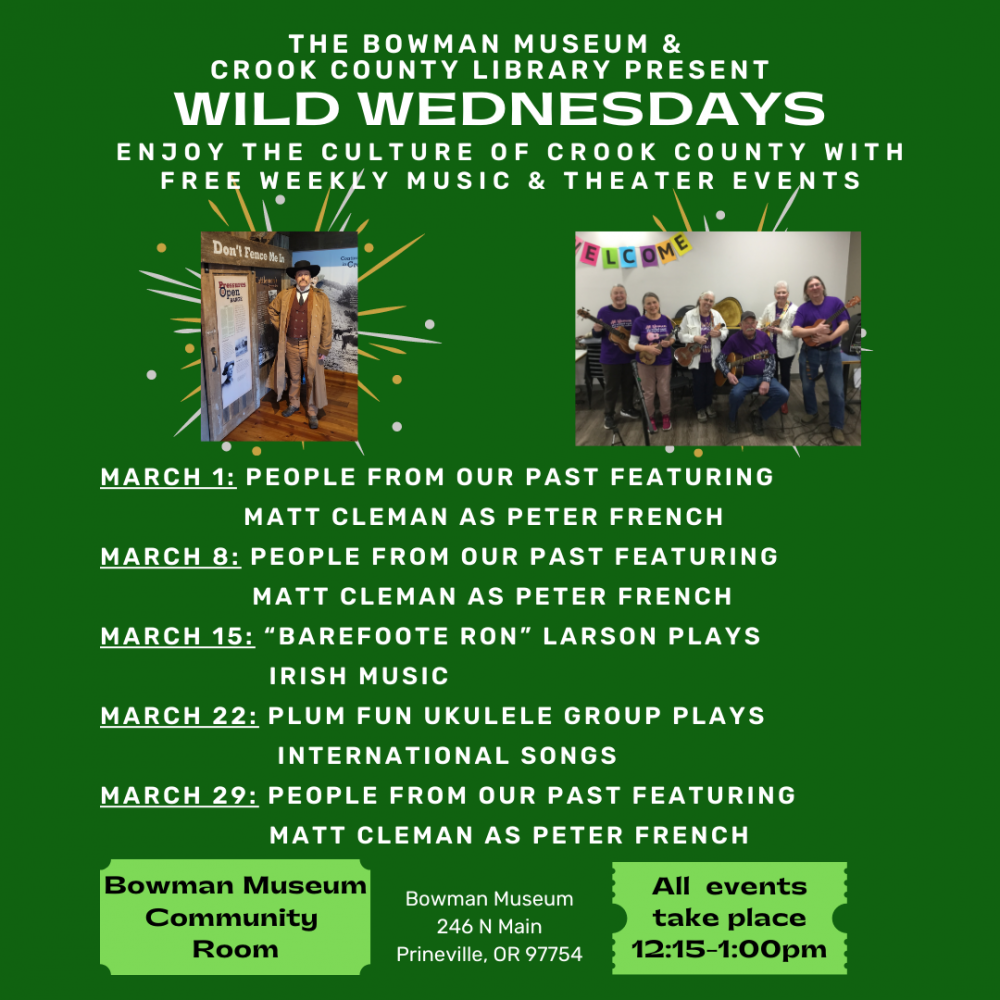 Wild Wednesdays @ Bowman Museum: Music with “Barefoote Ron” Larson ...