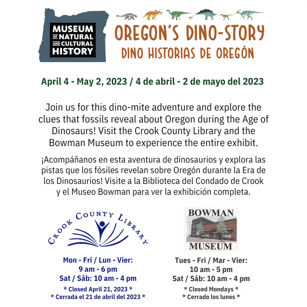 Museum of Natural and Cultural History: Dino-Story Exhibit | Crook ...