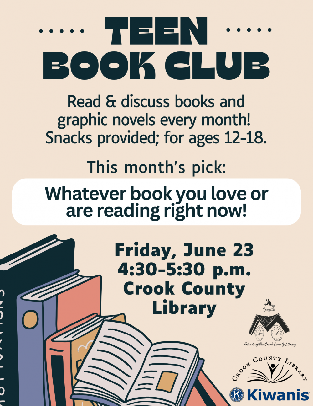 Teen Program: Teen Book Club | Crook County Oregon