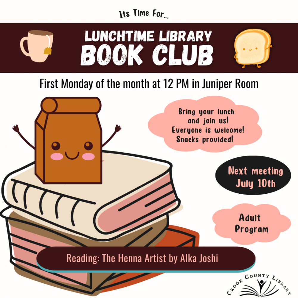 Adult Program: Lunchtime Library Book Club | Crook County Oregon