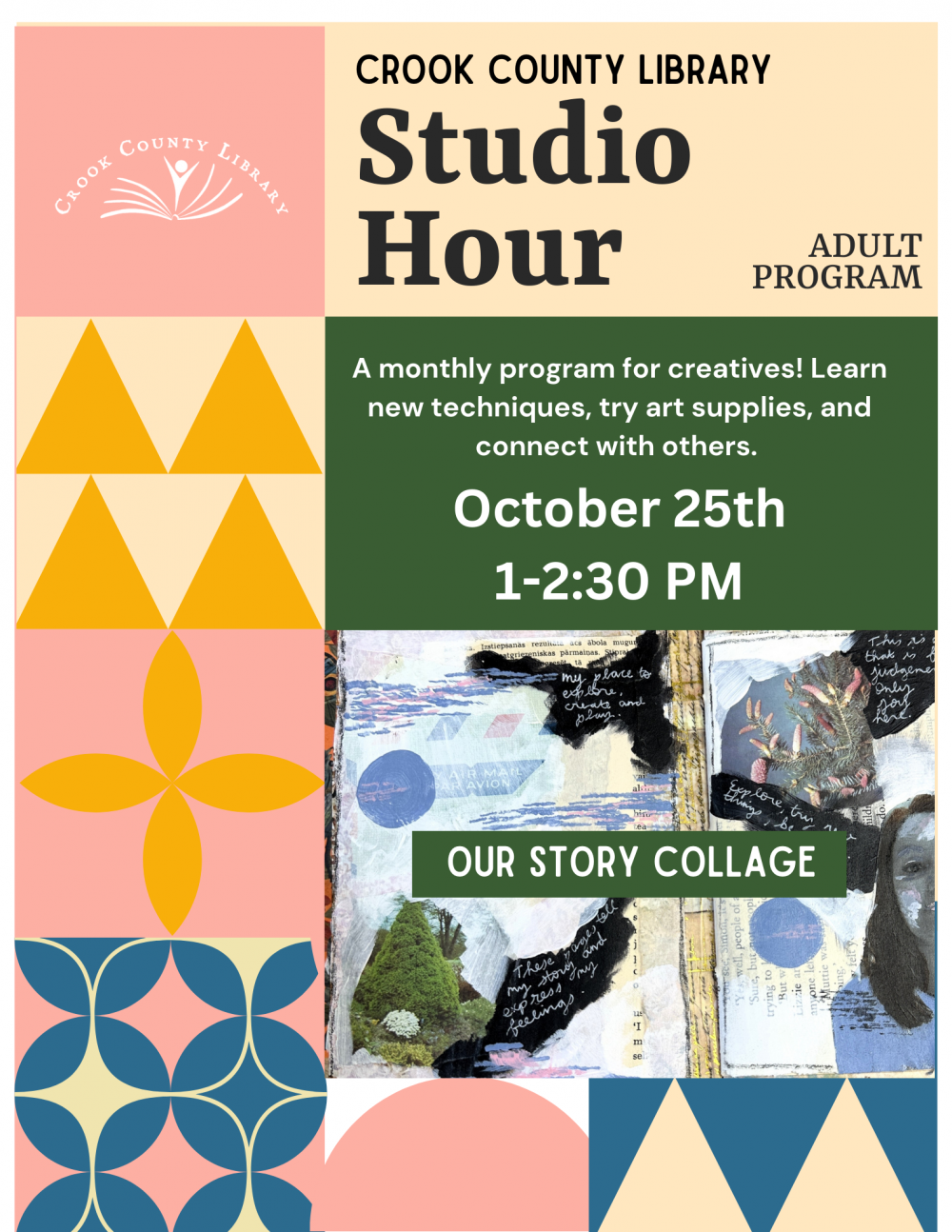 Adult Program: Studio Hour: Our Story Collage | Crook County Oregon